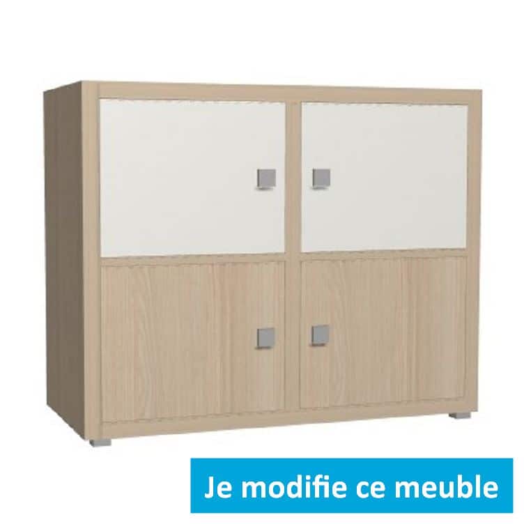 Meuble bas sur mesure en bois massif pour salon, chambre ou cuisine